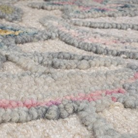 Krémový ručně tkaný vlněný koberec 200x290 cm Tania Floral – Flair Rugs