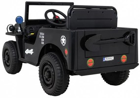 Dětský elektrický vojenský jeep willys SMALL 4x4 černý