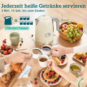 HOMCOM Sada konvice a toustovače, 2200 W, 7 stupňů opečení, různé funkce, krémová