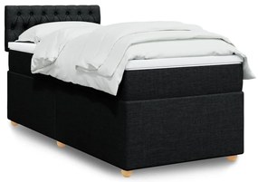 Box spring postel s matrací černá 90x200 cm textil 3286572