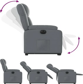 Elektrické zvedací polohovací křeslo šedé umělá kůže 3205167