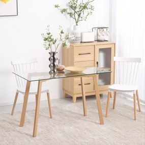 HOMCOM Jídelní stůl pro 4 osoby Moderní kuchyňský stůl s tvrzeným sklem a ocelovými nohami se dřevěným efektem pro obývací pokoj 120x60x76 cm Čirý | A
