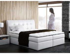 Kontinentální postel Limbo, Rozměr postele: 120 x 200 cm, Barva:: ekokůže Soft 017 (bílá)