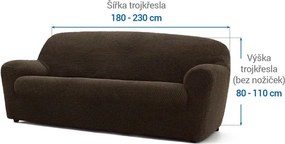 Super strečové potahy NIAGARA tabáková trojkřeslo (š. 180  - 230 cm)