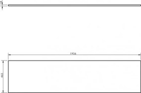 Mexen Uni, pracovní deska 190 cm, bílá lesklá, 91AXX-1904-464-18-00