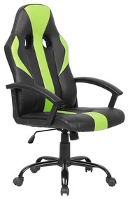 Kancelářská židle z eko kůže zelená/černá SUCCESS Beliani