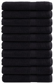 Premium ručníky SOLUND 10 ks černé 80 x 200 cm 600 g/m² 137436