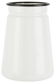 IB LAURSEN Smaltovaná váza Enamel, bílá barva, smalt