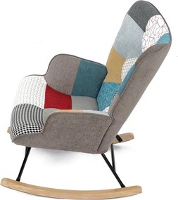 Houpací křeslo FABIAN II — látka, patchwork