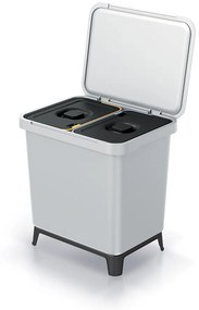 Prosperplast Odpadkový koš SYSTEMA 2x10 litrů Barva: popelavá, kód produktu: , rozměry (cm): 39x29,5x41