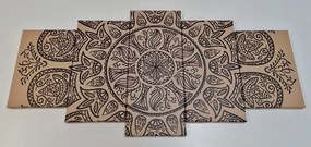 5-dílný obraz Mandala s abstraktním přírodním vzorem