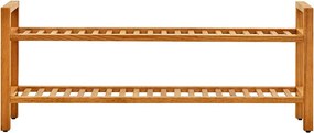Botník se 2 policemi 100 x 27 x 40 cm masivní dubové dřevo 331748