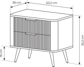 ALFASHOP LANTE černá noční stolek
