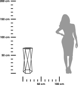 STOJAN NA KVĚTINÁČ HEXAGON 70X24X27 CM ČERNÁ