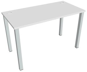 Stůl pracovní rovný 120 cm hl. 60 cm - Hobis Uni UE 1200 Dekor stolové desky: bílá, Barva nohou: Stříbrná