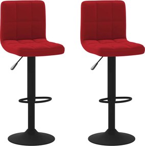 Barové židle 2 ks vínové samet 334311