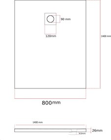 Gamma Erga Oldaf, SMC obdélníková sprchová vanička 140 x 80 cm, bílá matná, ERG-GMA-OL-80140