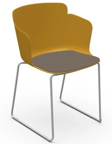 MIDJ - Židle CALLA s čalouněným sedákem a ližinovou podnoží
