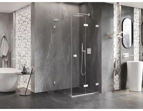 Mexen Lunar-F L, sprchový kout pravý 90 x 90 cm, 8mm čiré sklo, bílý profil, 836L-090-090-20-00-P