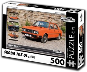 Puzzle retro-auta puzzle č. 72 škoda 105 gl (1981) 500 dílků