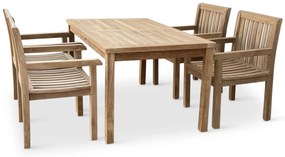 Nábytek Texim Zahradní nábytek teak - stůl GARDEN I. + 4x křeslo Kingsbury