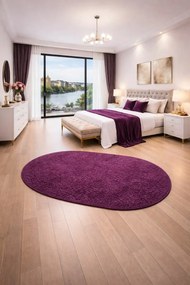Vopi, Kusový koberec Eton fialový ovál, 80x150, fialová, ložnice