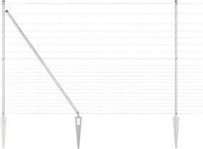 Svařované drátěné ploty s hroty 25 x 1,6 m Pozinkovaná ocel 3351444