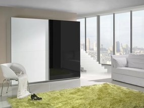 Moderní ložnice Boston, bílá/černá lesk