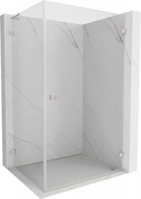 Mexen Lunar-B L výklopný sprchový kout pravý 80 x 70 cm, čiré sklo, broušená ocel, 832L-080-070-97-00-P