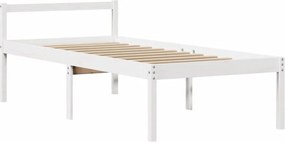 Postel s čelem pro seniory bílá 75 x 190 cm masivní borovice 3305850