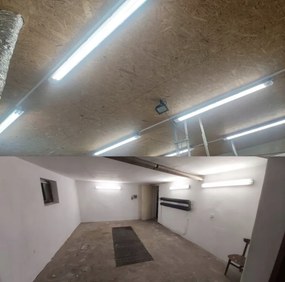 Sada 2× hermetické svítidlo 120 cm + LED trubice do dílny a garáže