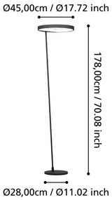 Eglo 390167 - LED Stmívatelná stojací lampa CAREDARA LED/23W/230V 3000K
