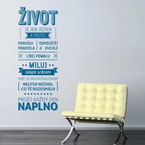 Samolepka na zeď - Život je jen jeden Barva: Červená světlá, Velikost: 76x29 cm