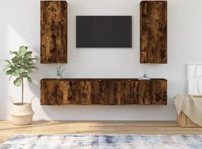 vidaXL 4dílný set TV skříněk kompozitní dřevo [3188849] Barva: kouřový dub