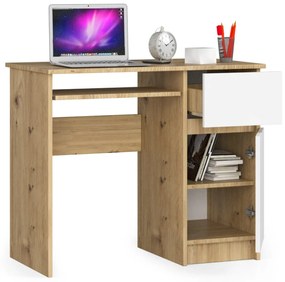 Psací stůl PIKSEL 90 cm dub artisan/bílý pravý