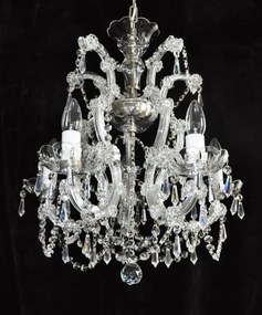 5 flames Gilded Maria Theresa crystal chandelier with cut crystal pears