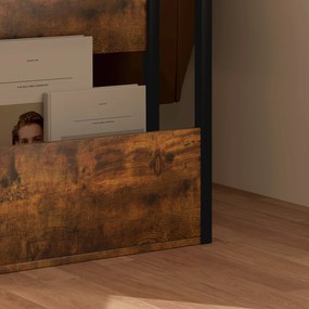HOMCOM Noční stolky, Koncový stůl, se dvěma policemi, s zaoblenými rohy, s nastavitelnými nohami, pro ložnici, obývací pokoj, 46 x 18 x 58,5 cm, Rust…