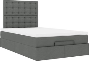 Osmanský rám postele s matrací tmavě šedá 120x200cm textil 3313314