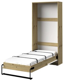 Výklopná postel 90 NERO 15 Domel 104/220/40 barva: dub artisan/šedý lesk/bílý lesk