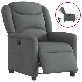 Elektrické polohovací křeslo tmavě šedé textil 3303175