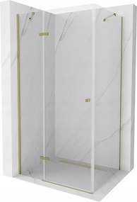 Mexen Roma, sprchový kout 100(dveře) x 80(stěna) cm, 6mm čiré sklo, zlatý profil, 854-100-080-50-00