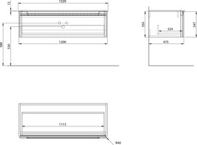 Sapho Kerala koupelnová skříňka pod umyvadlo 120 x 35 x 47,5 cm 1x zásuvka verde zelená KR120-4444