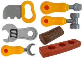 LEAN Toys Sada nářadí v batohu „Dílna“ – oranžovo-šedá