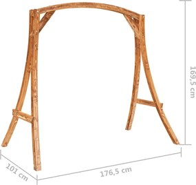 Rám pro zahradní houpačku masivní ohýbané dřevo teakový vzhled 313934