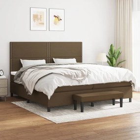Box spring postel s matrací tmavě hnědá 200x200 cm textil 3136624