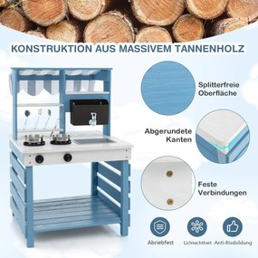 Costway Venkovní dětská bahenní kuchyňka s vodní funkcí Dětská kuchyňka