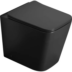 Mexen Cube miska wc stojící Rimless s deskou pomalu klesající slim, duroplast, černá mat - 32924085