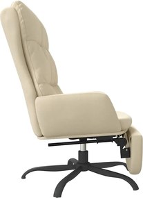 Relaxační křeslo s podnožkou krémové textil 3097596