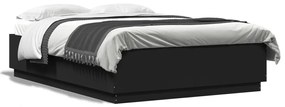 Rám postele s LED osvětlením černý 150x200 cm kompozitní dřevo