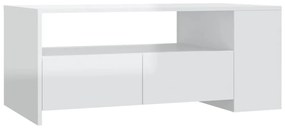 Konferenční stolek lesklý bílý 102x55x42 cm kompozitní dřevo - Default Title